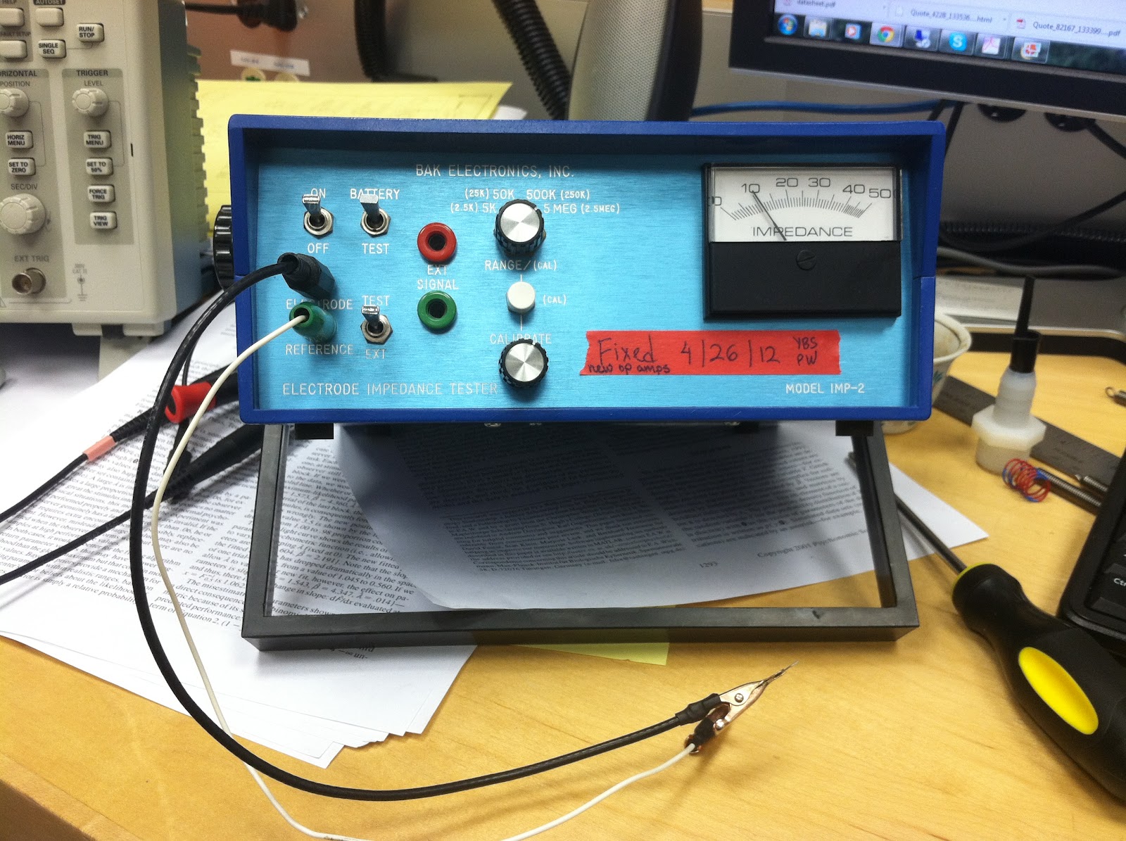 Lab Time: Fixing BAK Electronics IMP-2 Electrode Impedance Tester